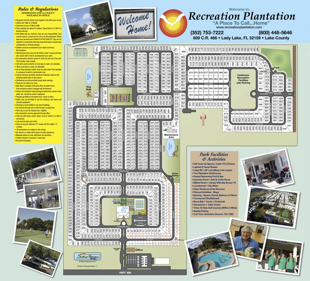Resort Map | Recreation Plantation RV Resort, Lady Lake FL